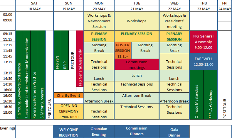 FIG Working Week 2024 - Programme at a Glance